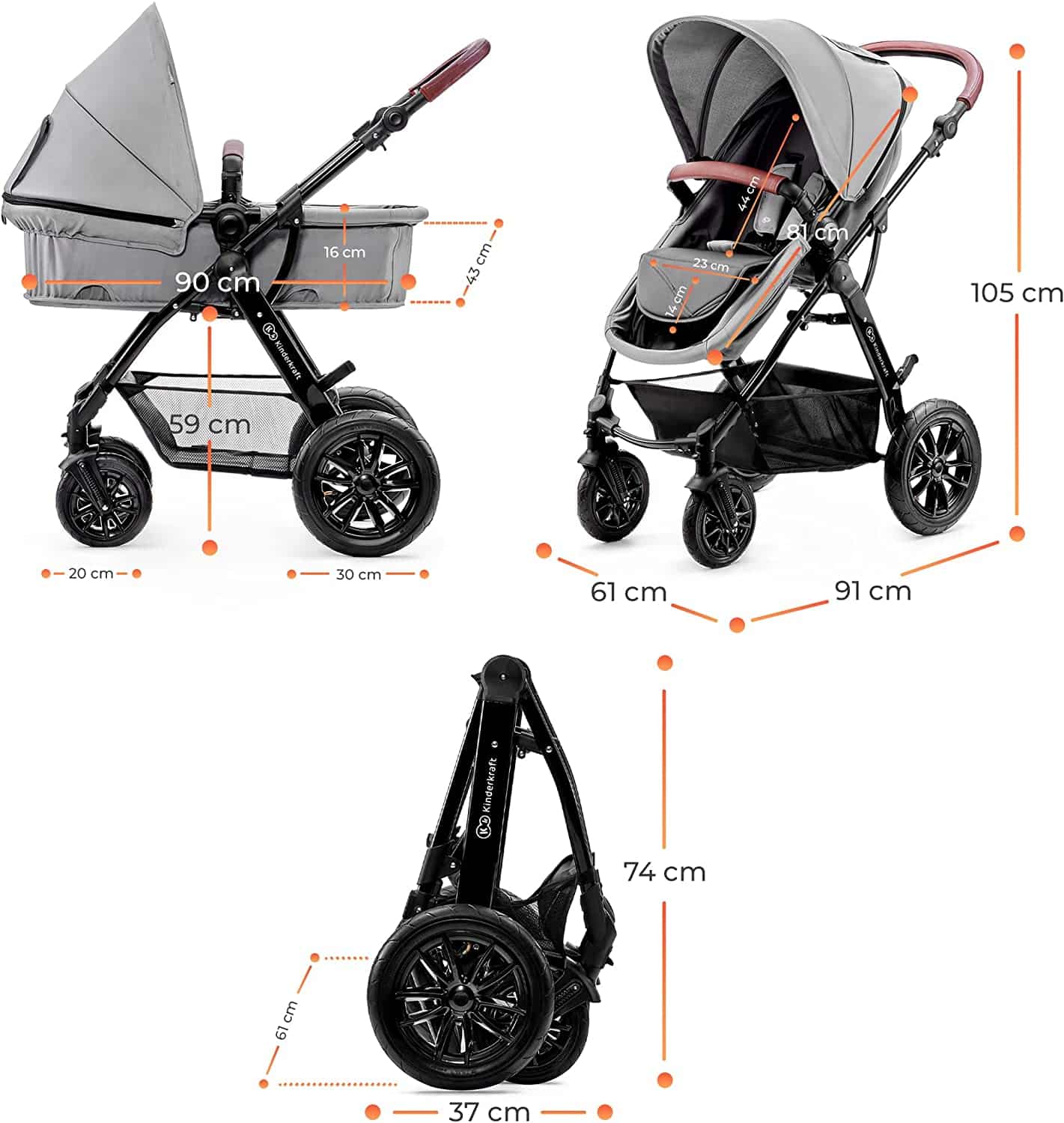 Poussette Kinderkraft Moov 3 en 1 combinée | Test